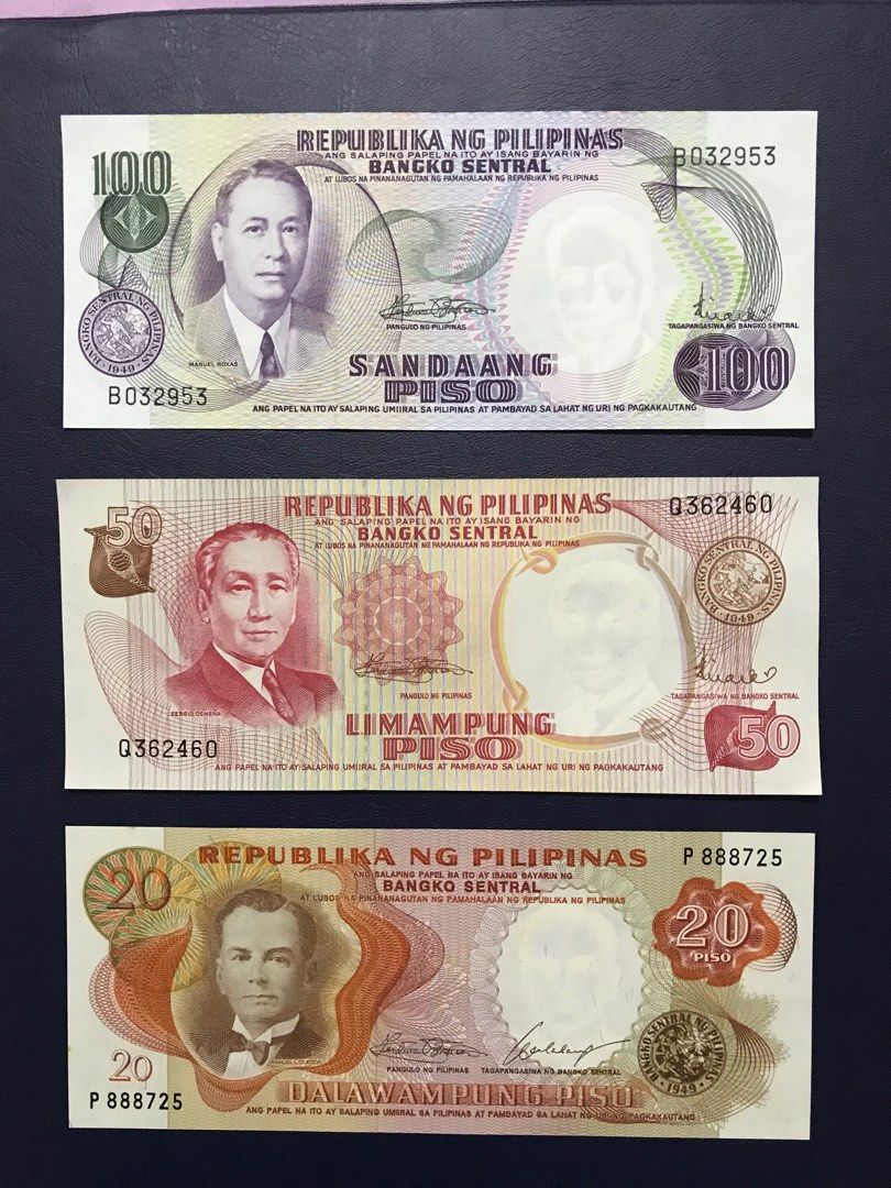 1969 - 1972 Complete set of "Filipino Series" of Philippines piso ...