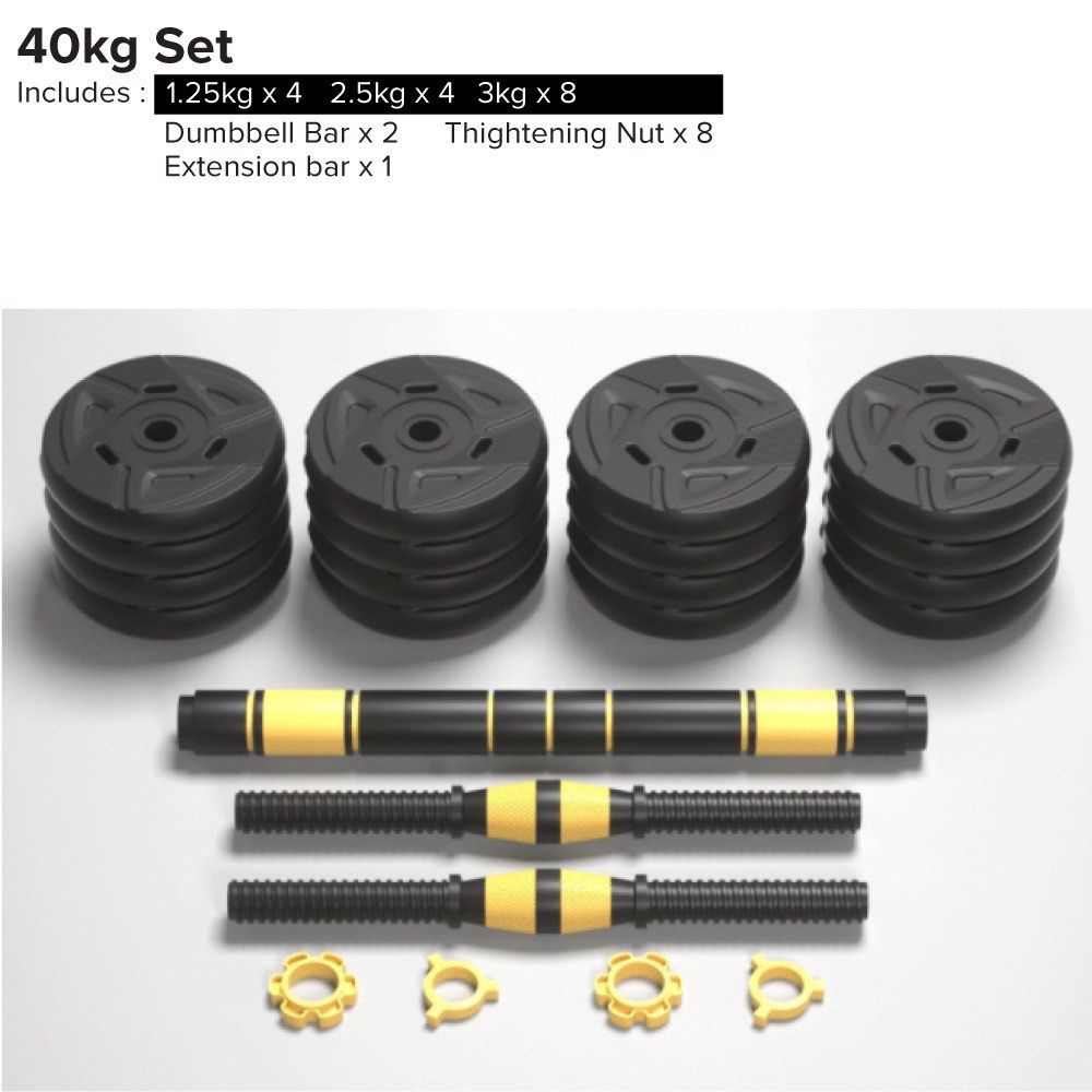 40kg dumbbell barbell set, Sports Equipment, Exercise & Fitness ...