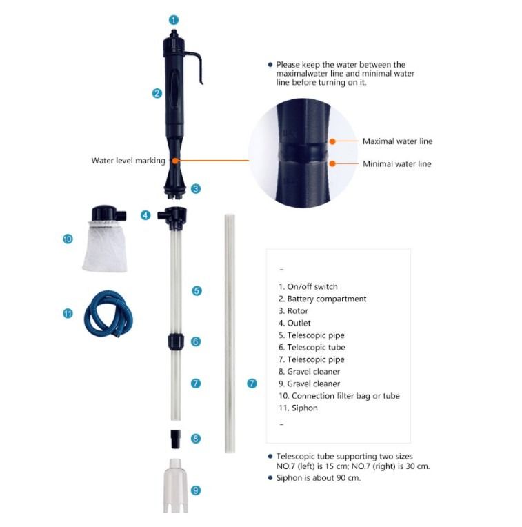 [ READY STOCK ] Aquarium Waste Remover Fish Tank Water Changer Gravel ...