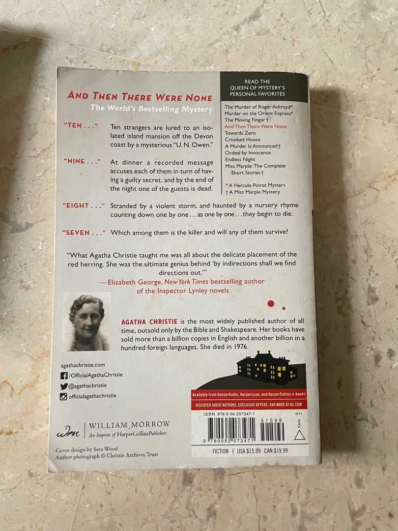 And Then There Were None - Agatha Christie, Hobbies & Toys, Books ...