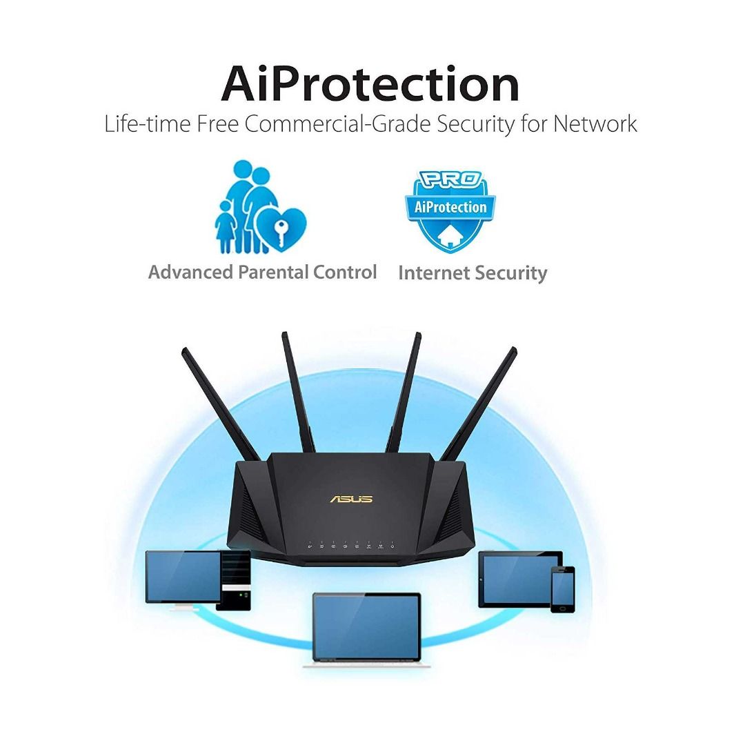 ASUS RTR RT-AX58U V2 AX3000 Router, Computers & Tech, Parts ...