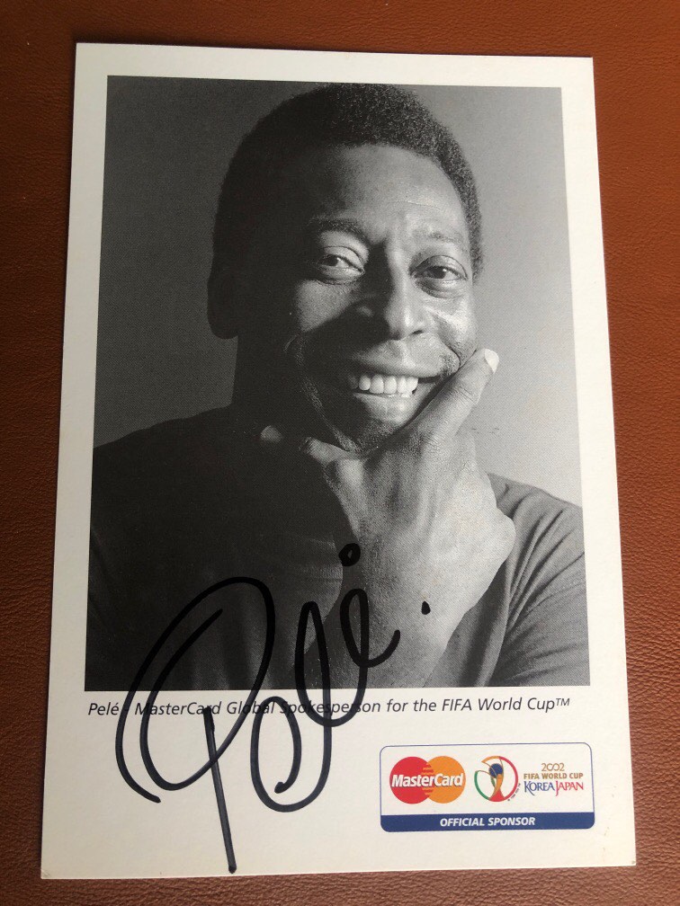 Authentic Pele signed card (2002 FIFA World Cup), Hobbies & Toys ...