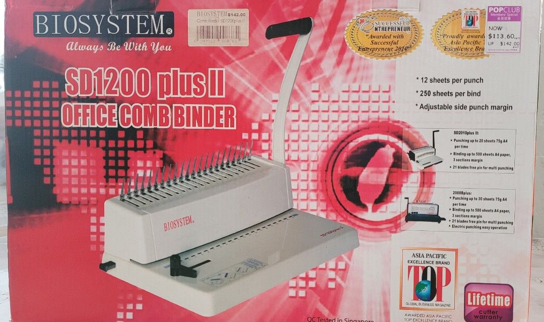 Biosystem SD1200 plus II Office Comb Binder, Hobbies & Toys, Stationery & Craft, Stationery ...