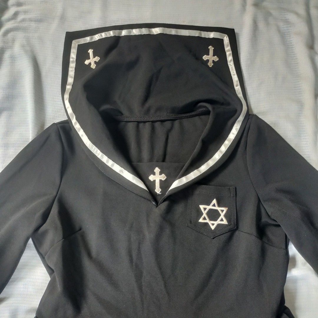 black sailor seifuku dress gothic grunge emo lolita fairycore y2k alt ...