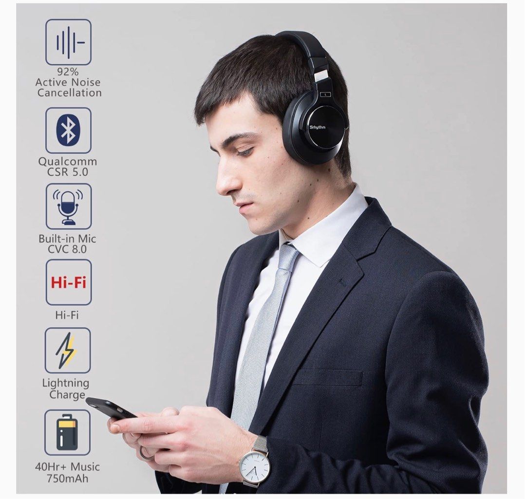 BNIB Srhythm NC75 Pro Noise Cancelling Headphones Bluetooth V5.0 ...