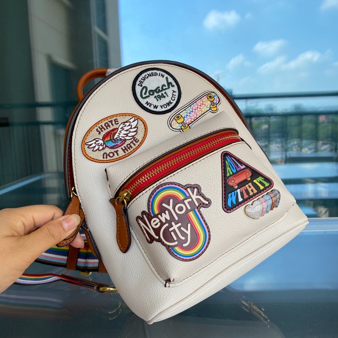 COACH CA137 Playful and cute Pride series badge mini backpack Retro ...