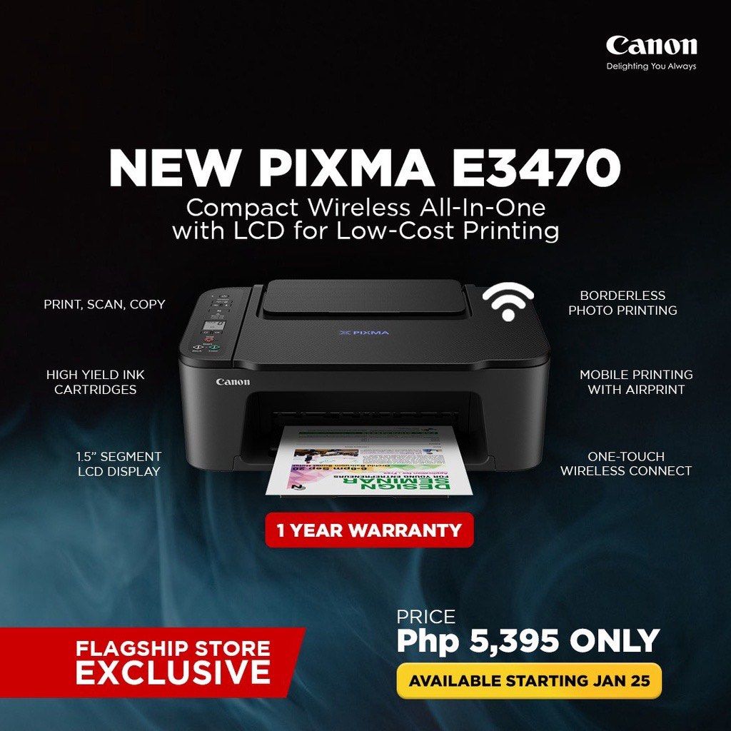 Canon Pixma E3470 Printer, Computers & Tech, Printers, Scanners ...
