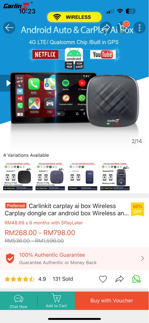 Carlink Kit AI Box Plus Android 11 4gb+64gb, Auto Accessories on Carousell