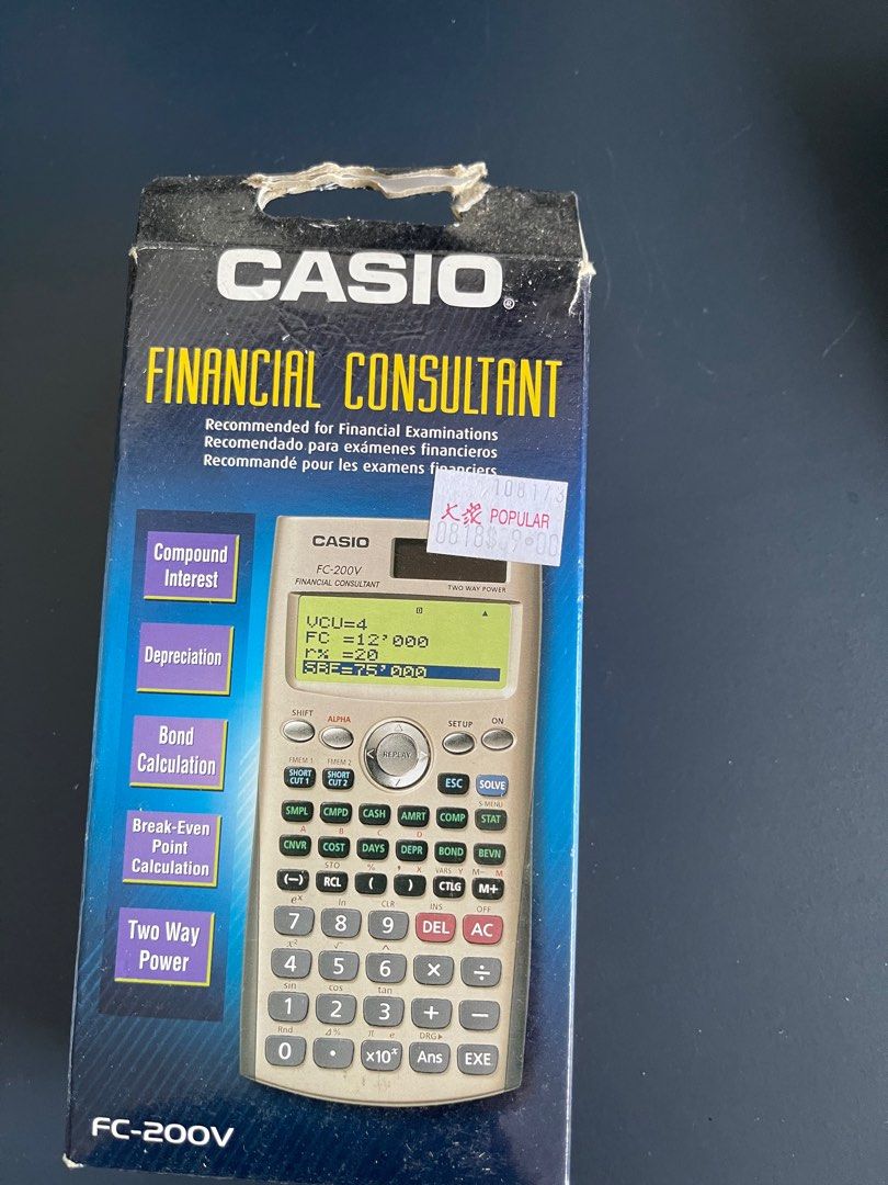 Casio Calculator FC-200V, Computers & Tech, Office & Business ...