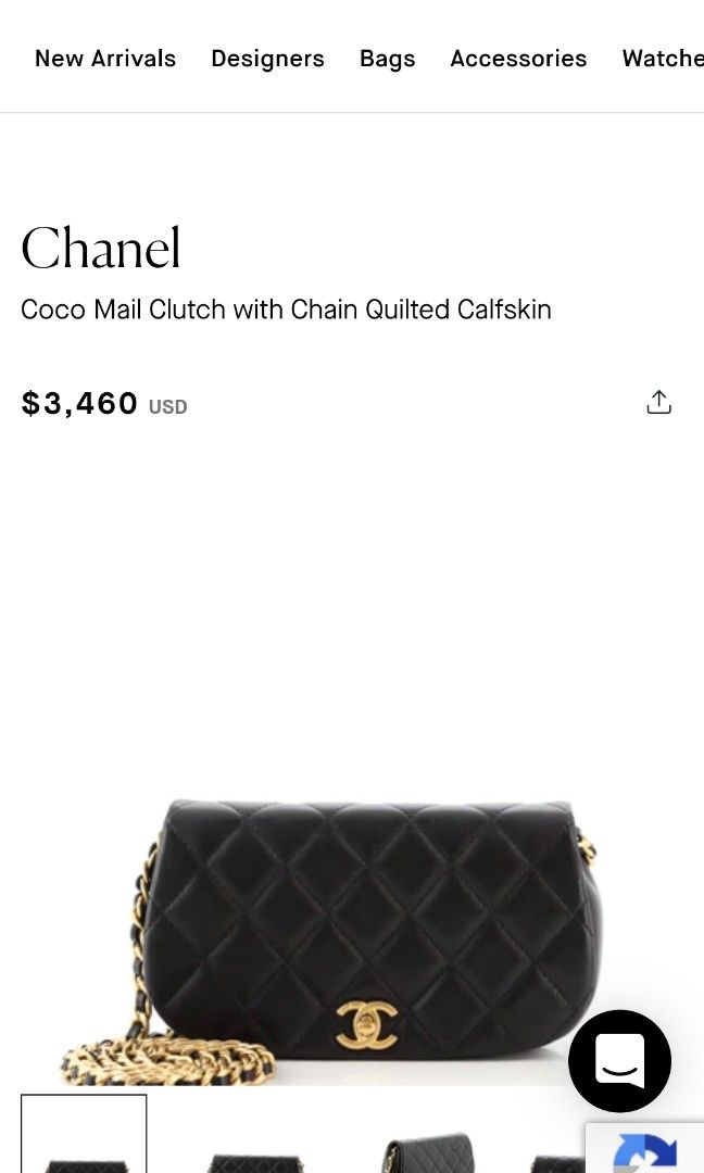 Chanel mail clutch with chain, Luxury, Bags & Wallets on Carousell
