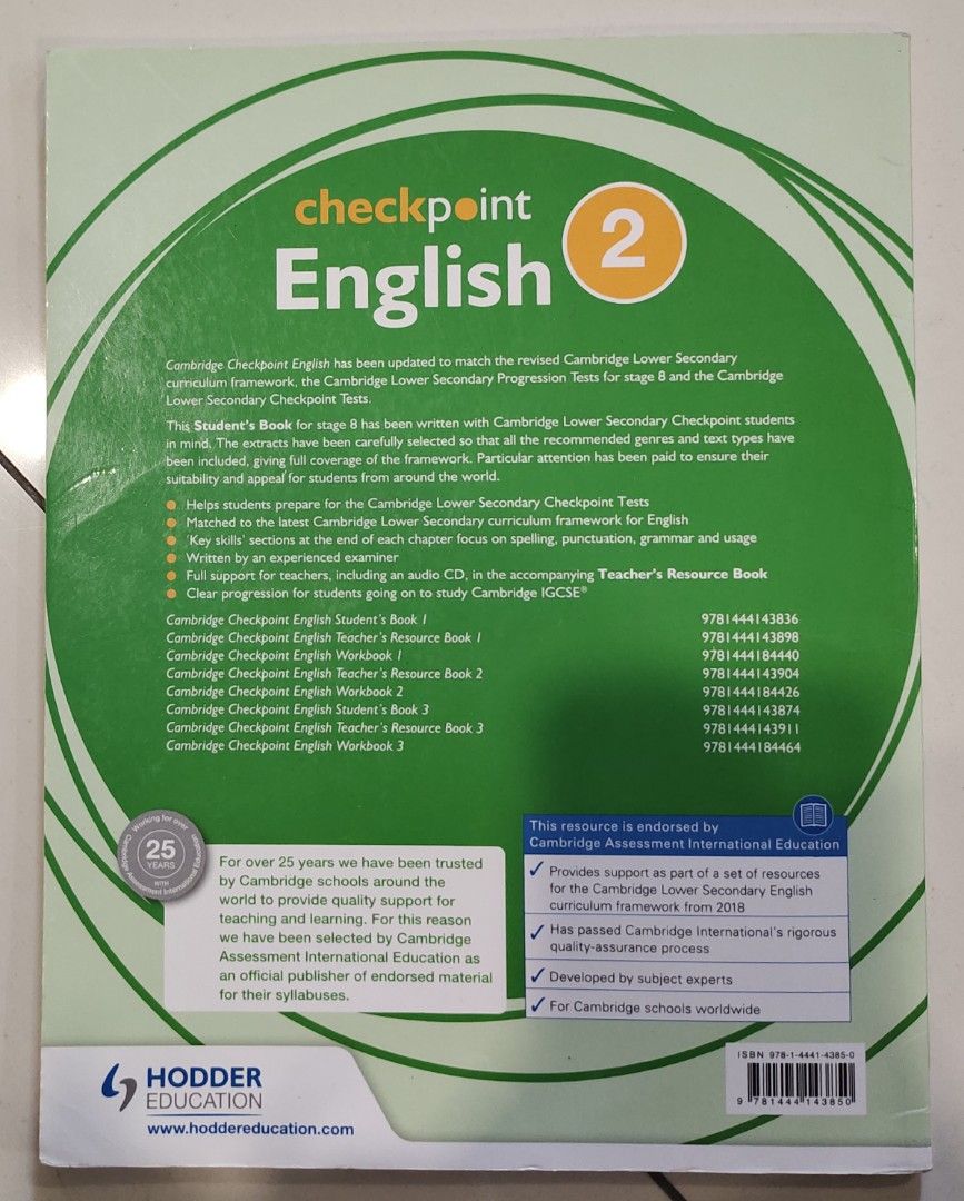 Cambridge Checkpoint English Student's Book 2 by John Reynolds (HODDER ...