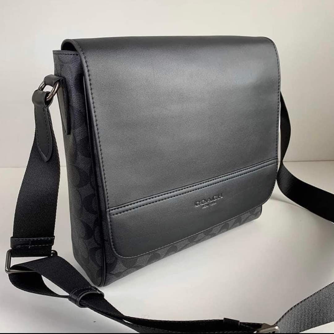 Coach Houston Map Bag in Signature Canvas, Men's Fashion, Bags, Sling ...