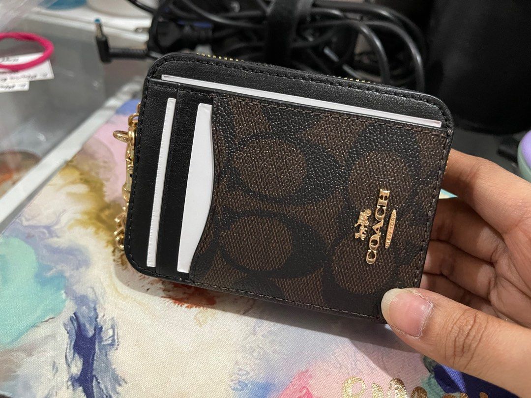 Coach Zip Card Case, Luxury, Bags & Wallets on Carousell