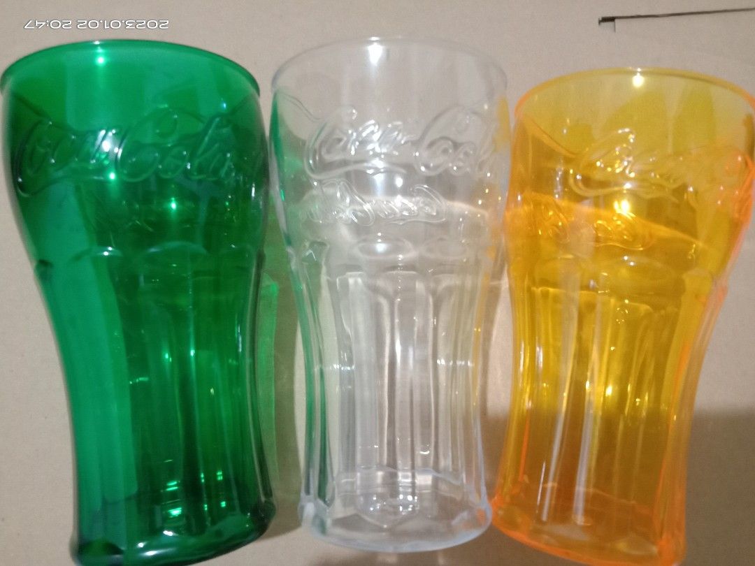 Coca Cola colored plastic drinking glass, Furniture & Home Living ...