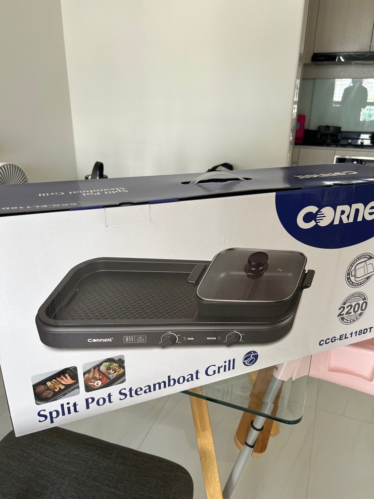 Cornell split pot steamboat Grill, TV & Home Appliances, Kitchen ...