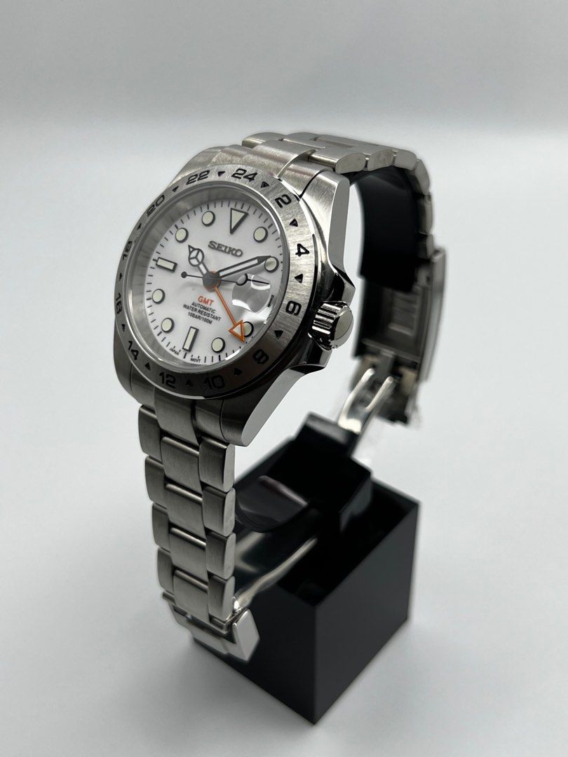 Custom Seiko Mod White Polar Explorer 2 GMT, Men's Fashion, Watches ...