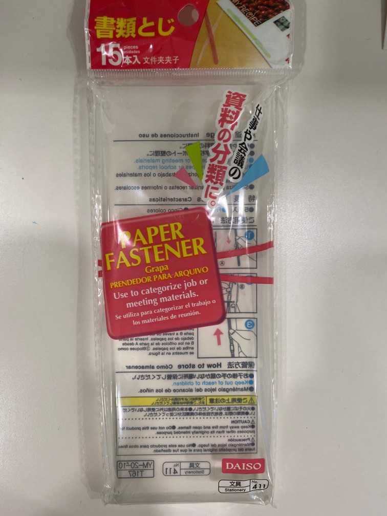 Daiso paper fasteners, Hobbies & Toys, Stationery & Craft, Stationery ...