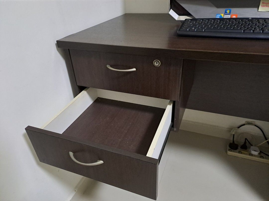 Dark brown study table, Furniture & Home Living, Furniture, Tables ...