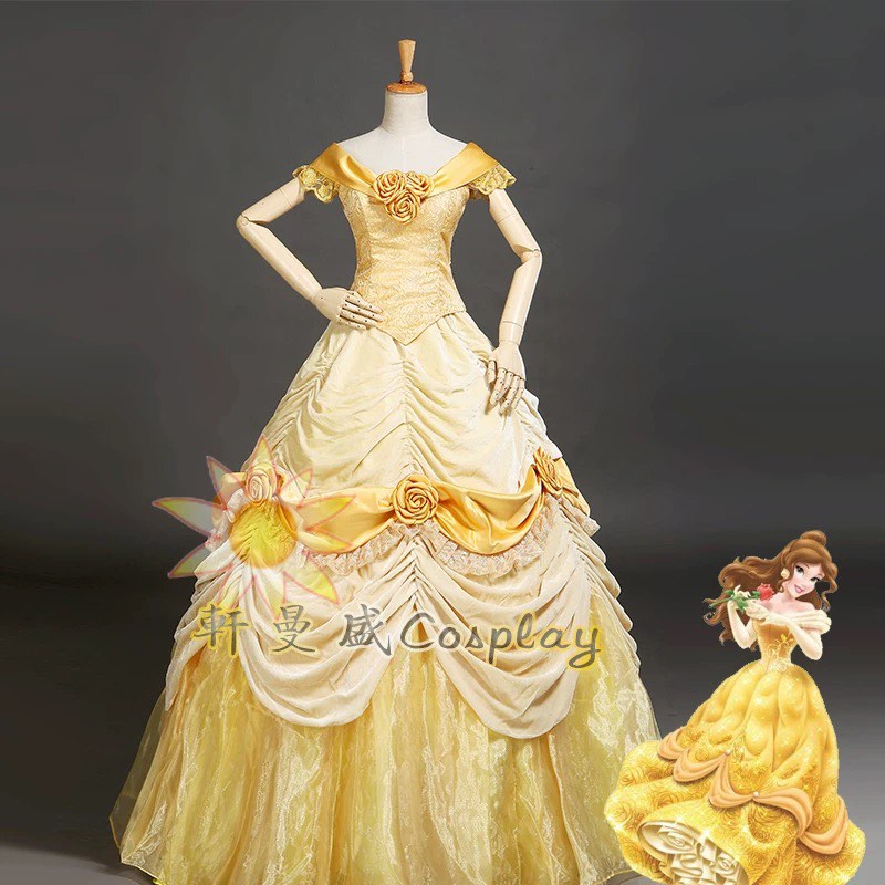 Disney Princess Costume/Belle cosplay/ Beauty and the Beast, Women's ...