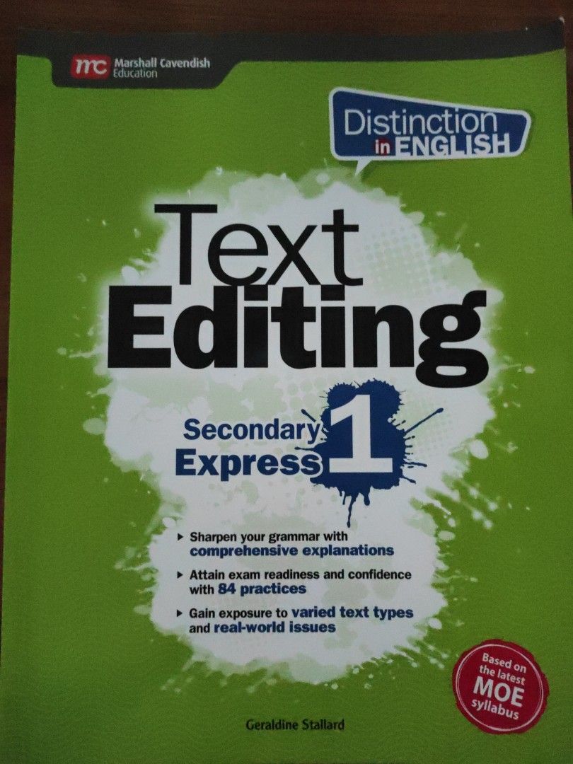 Distinction in English Text Editing Secondary 1 Express, Hobbies & Toys ...