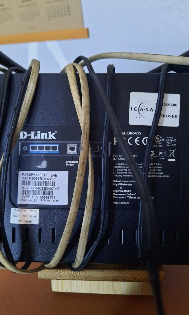 D-Link Router with Power Adapter and LAN Cable, Computers & Tech, Parts ...