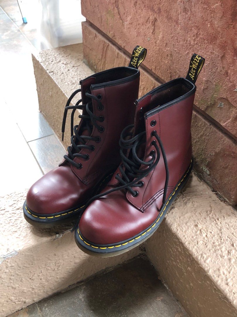 Dr Martens 1460 Boot Cherry Red / Maroon, Women's Fashion, Footwear, Boots on Carousell