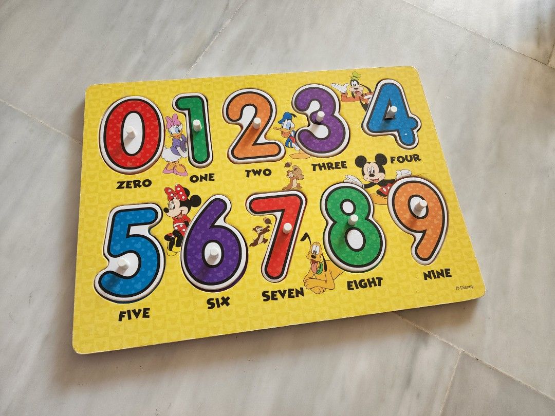 EUC Melissa & Doug Disney Mickey Mouse Clubhouse Numbers Wooden Peg ...