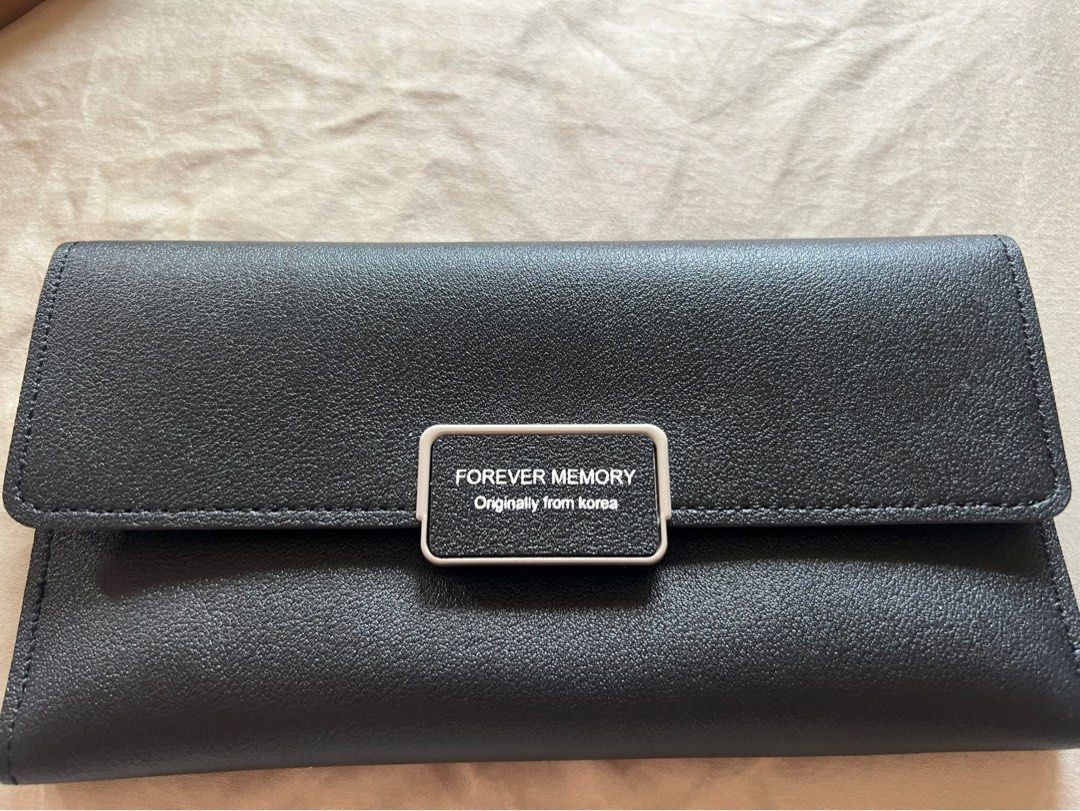 Flip Black Long Wallet, Women's Fashion, Bags & Wallets, Wallets & Card ...