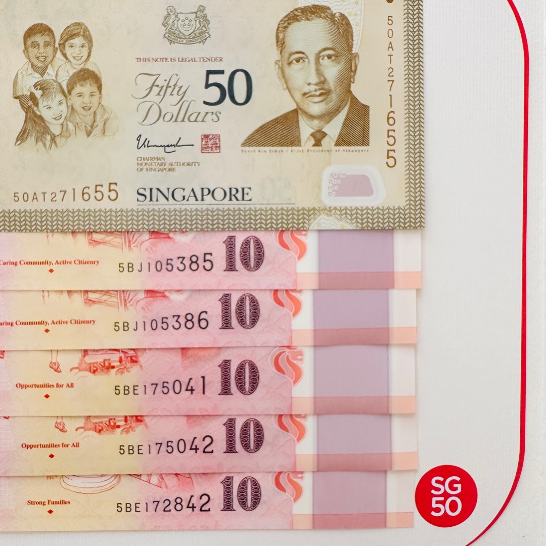 Flowing Number SG50 Commemorative Note Set, Hobbies & Toys, Memorabilia ...