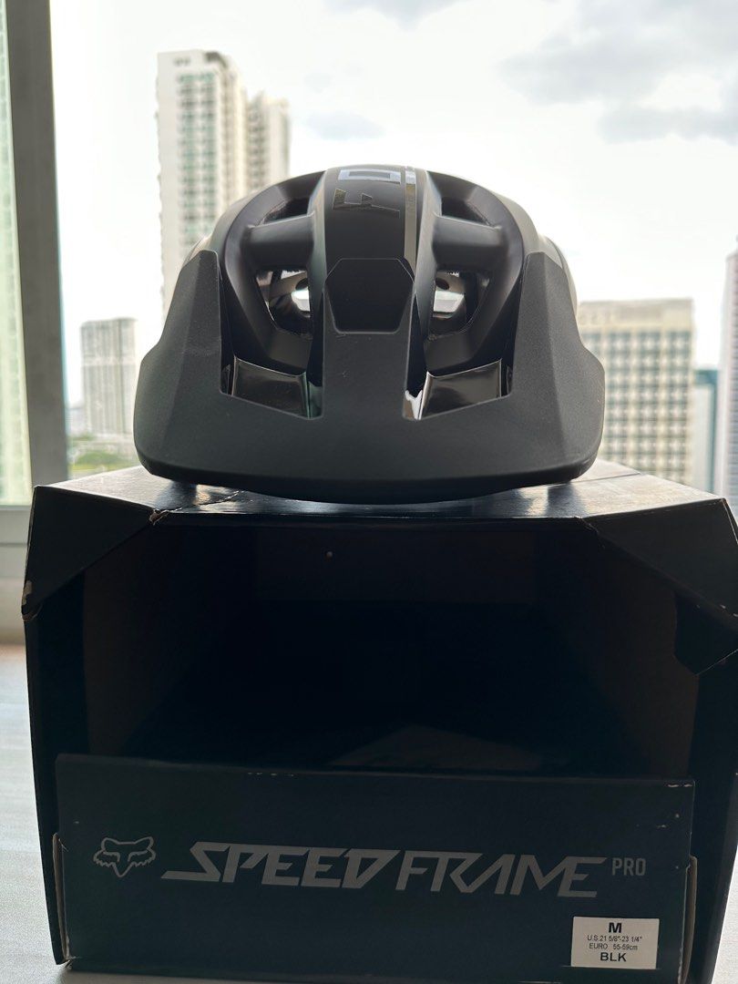 Fox Speedframe Blocked Boulder Black Helmet, Sports Equipment, Bicycles ...