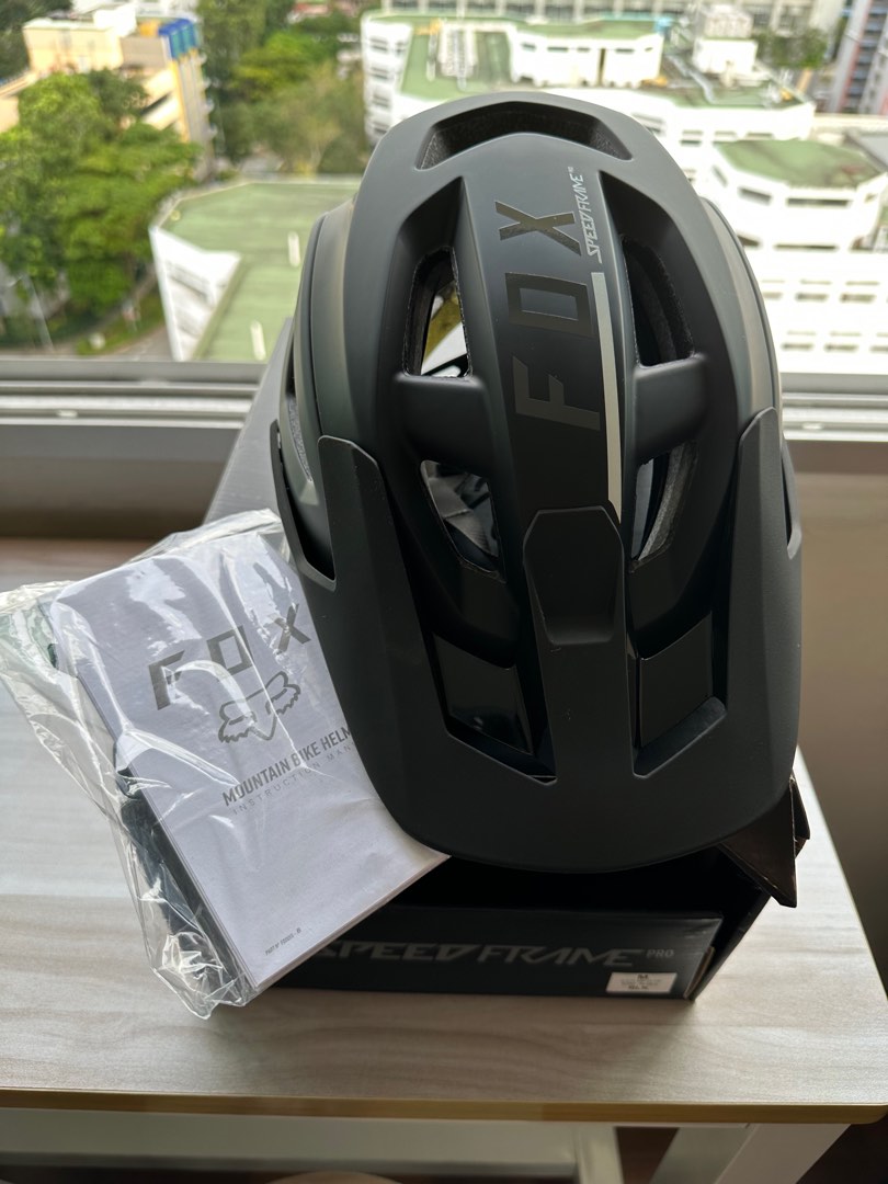 Fox Speedframe Blocked Boulder Black Helmet, Sports Equipment, Bicycles ...