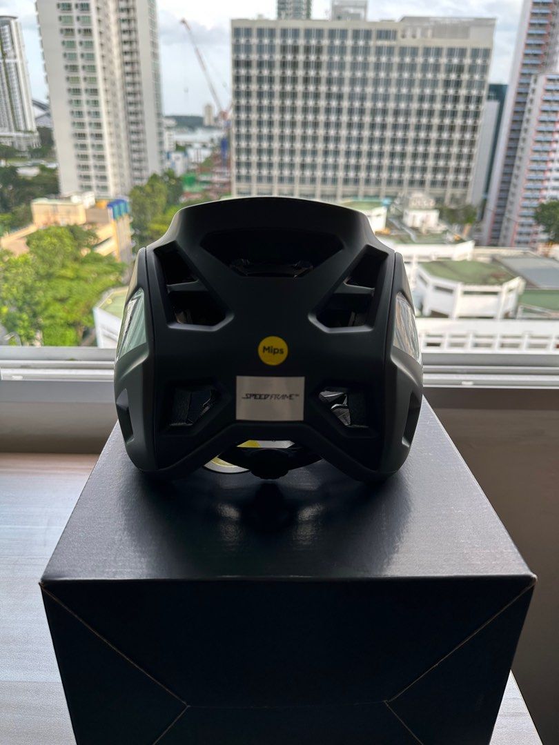 Fox Speedframe Blocked Boulder Black Helmet, Sports Equipment, Bicycles ...