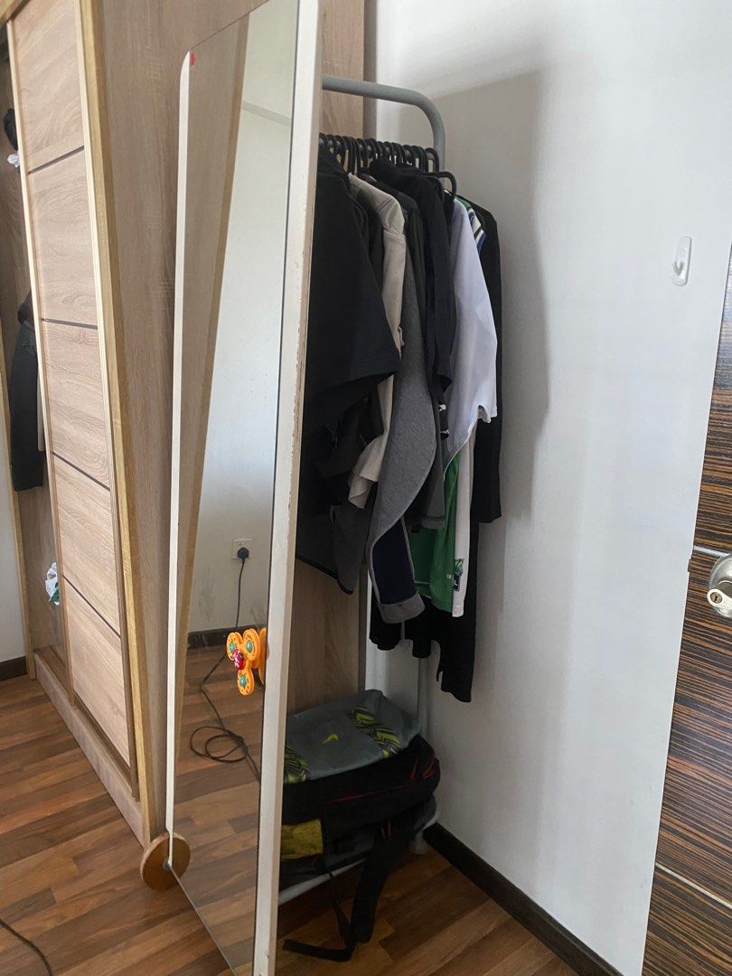 Full body mirror with racks behind, Furniture & Home Living, Furniture ...