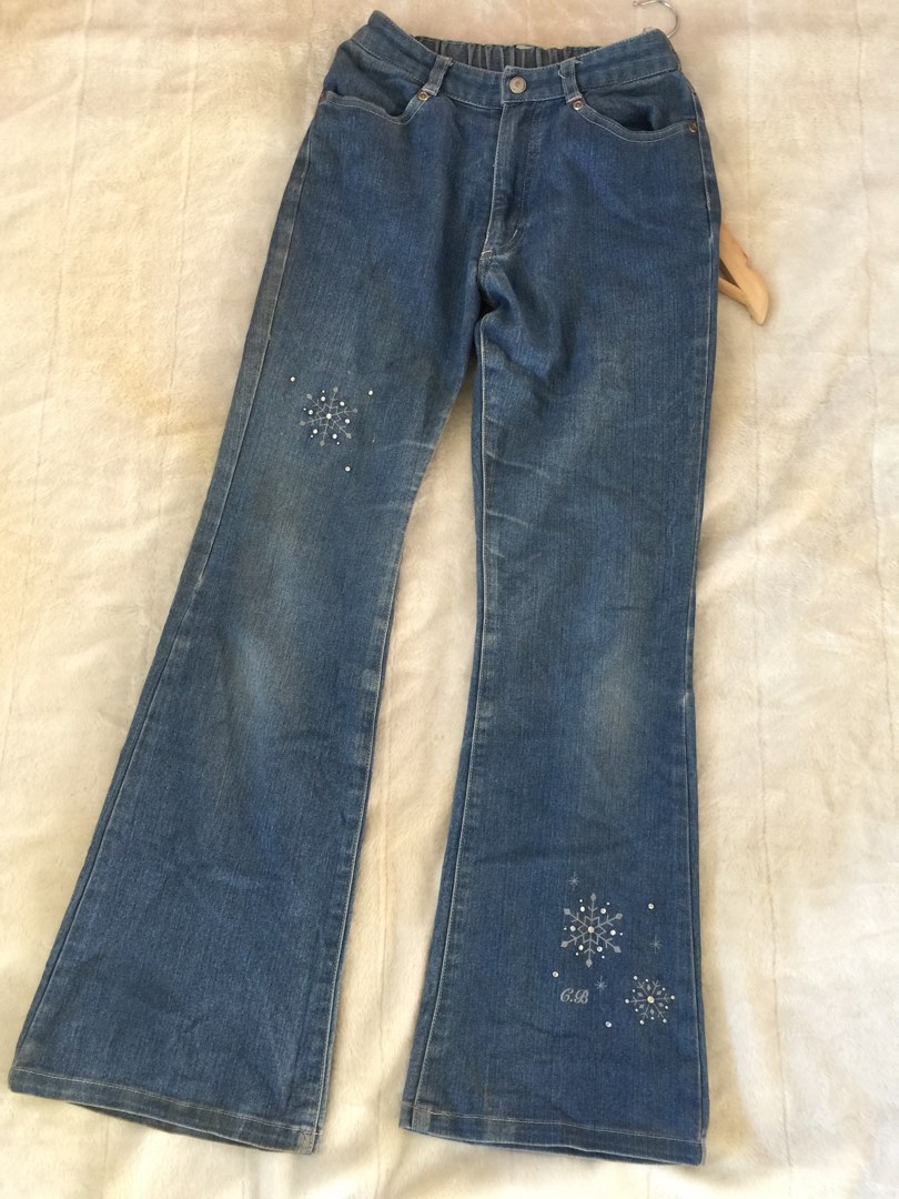 Garterized Wide leg Pants, Women's Fashion, Bottoms, Jeans on Carousell