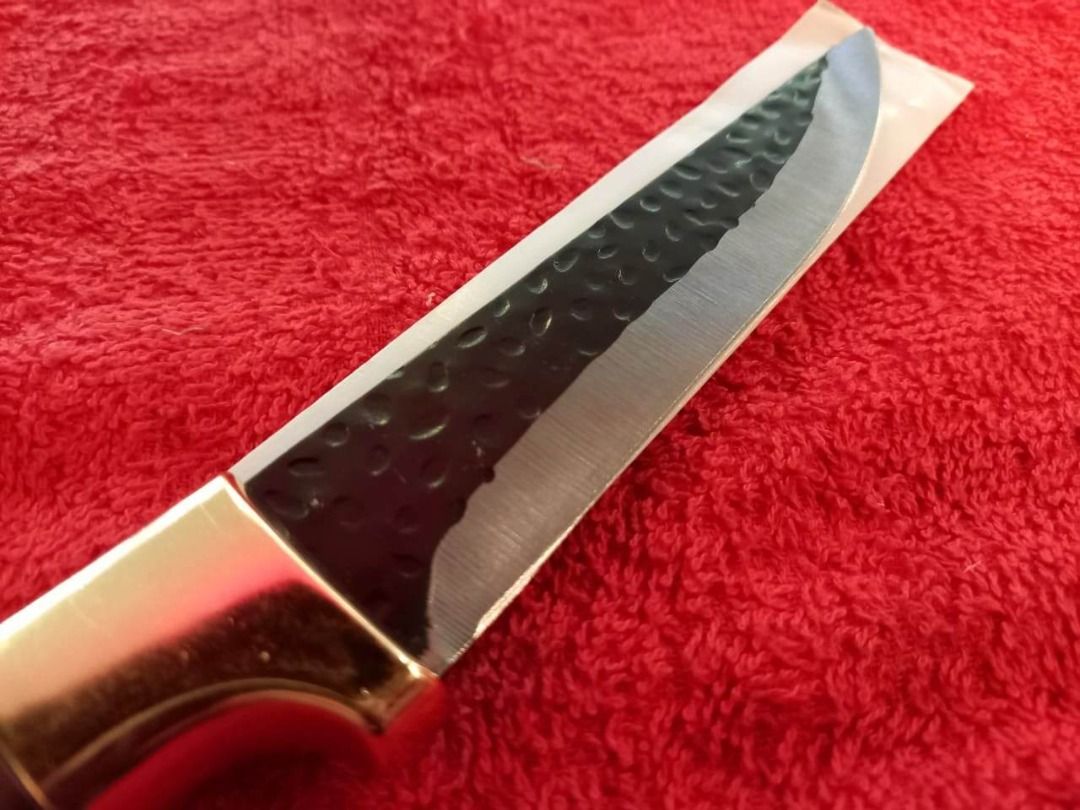 Hammer Forged Full Tang Butcher Knife with Brass Rivet Wood Resin ...