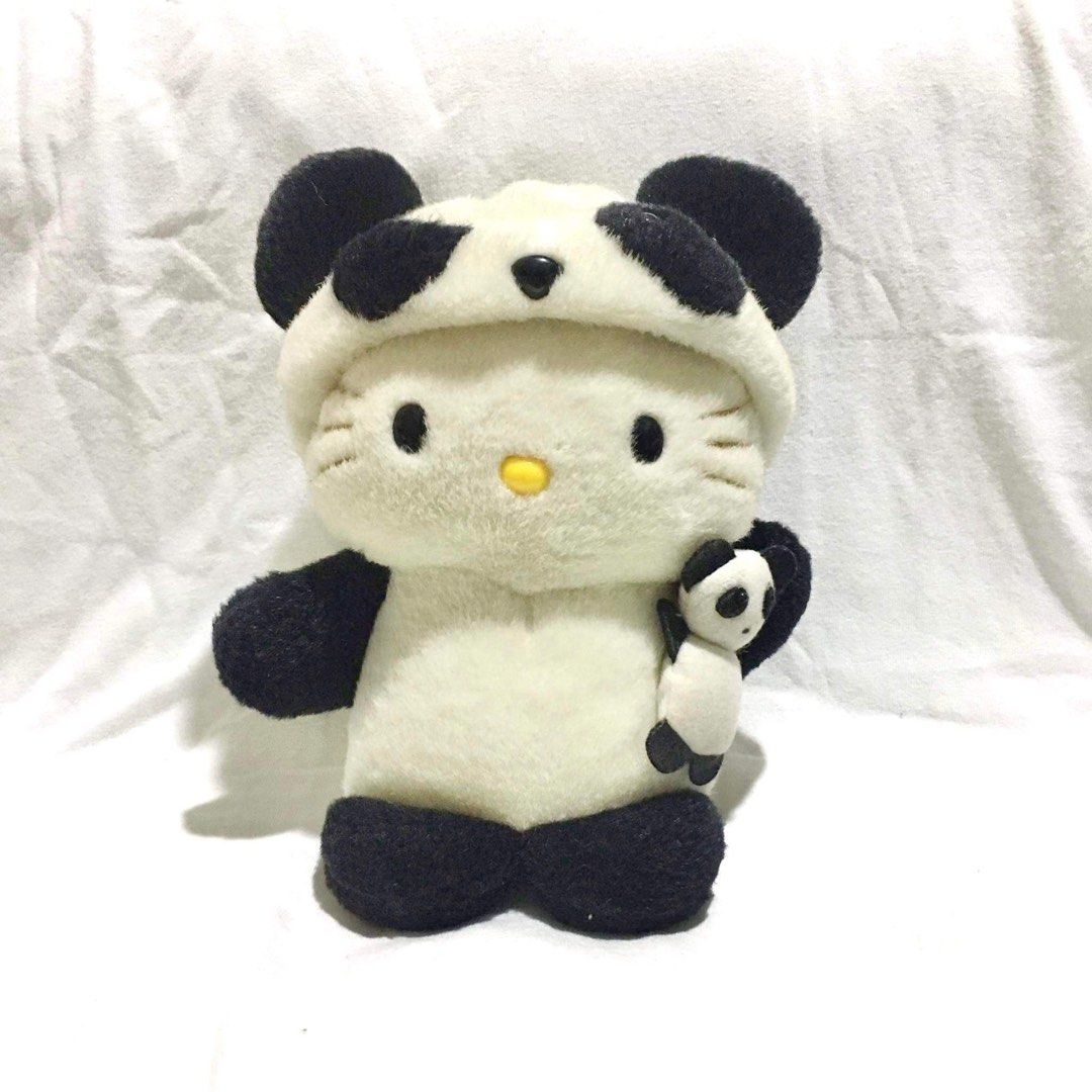 Hello Kitty in Panda costume plush, Hobbies & Toys, Toys & Games on Carousell