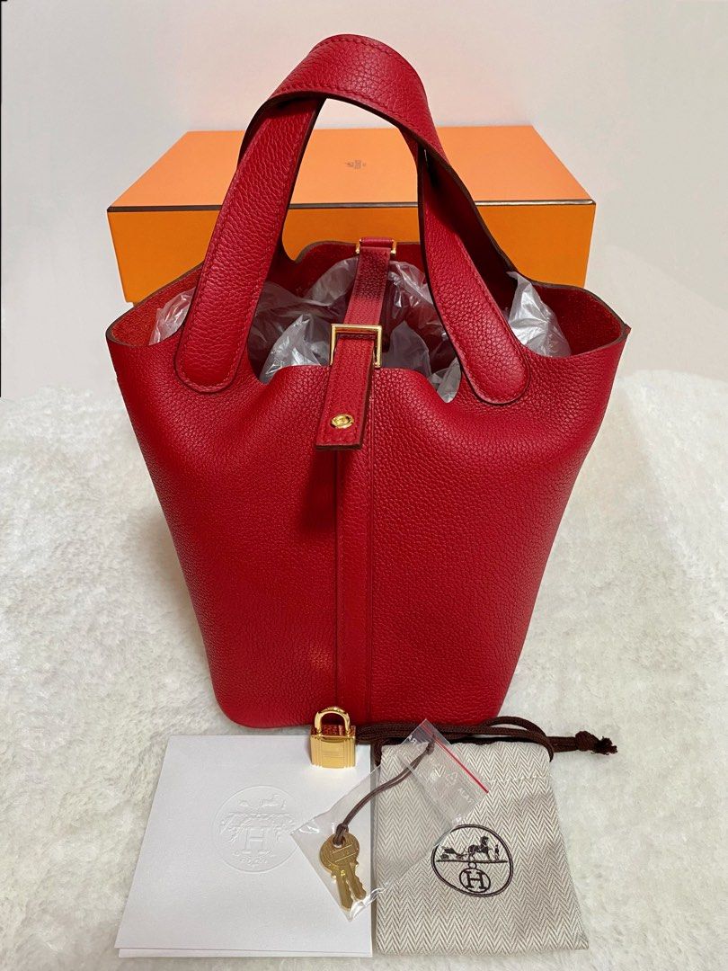 New Hermes Picotin 18 Rouge Piment GHW, Luxury, Bags & Wallets on Carousell