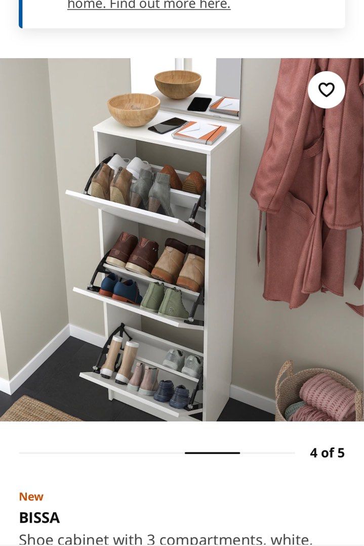 Ikea BISSA shoe cabinet, Furniture & Home Living, Furniture, Shelves ...