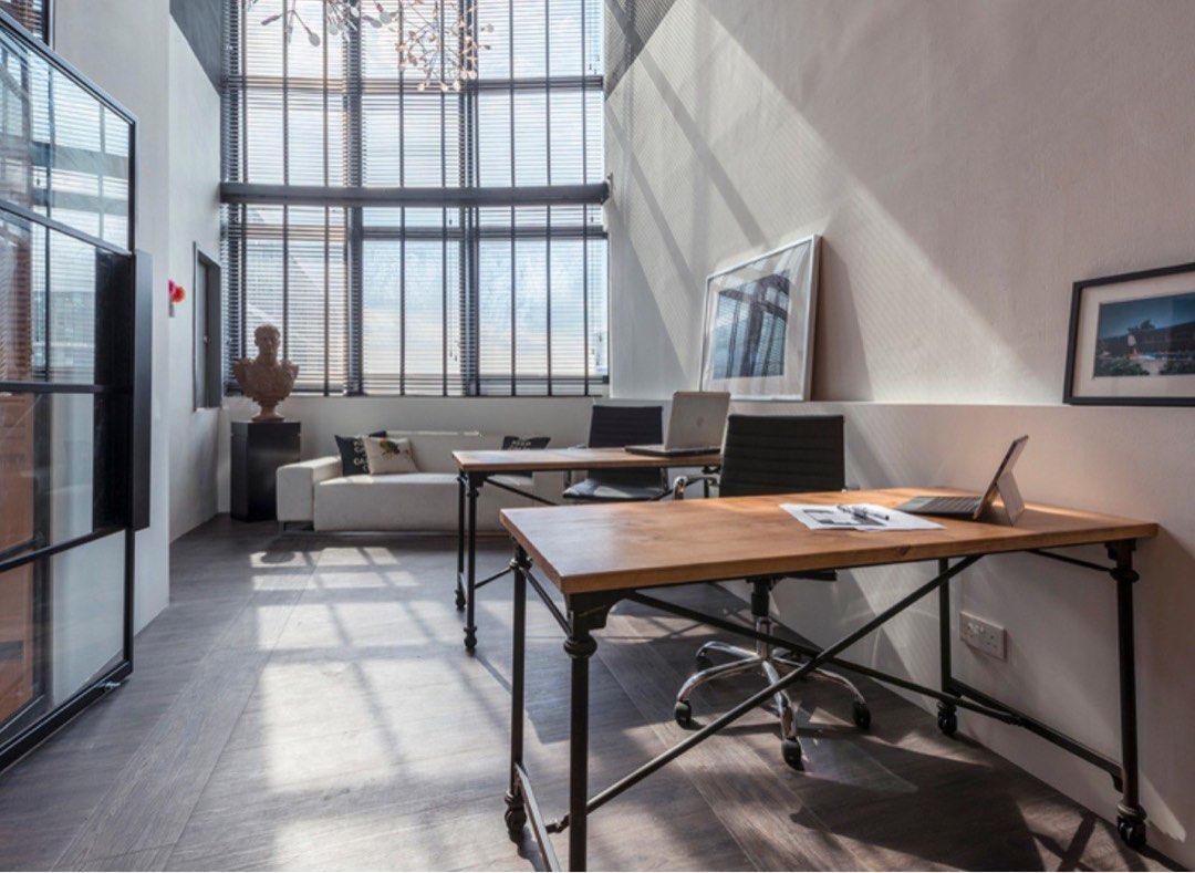 Industrial style study table, Furniture & Home Living, Furniture ...