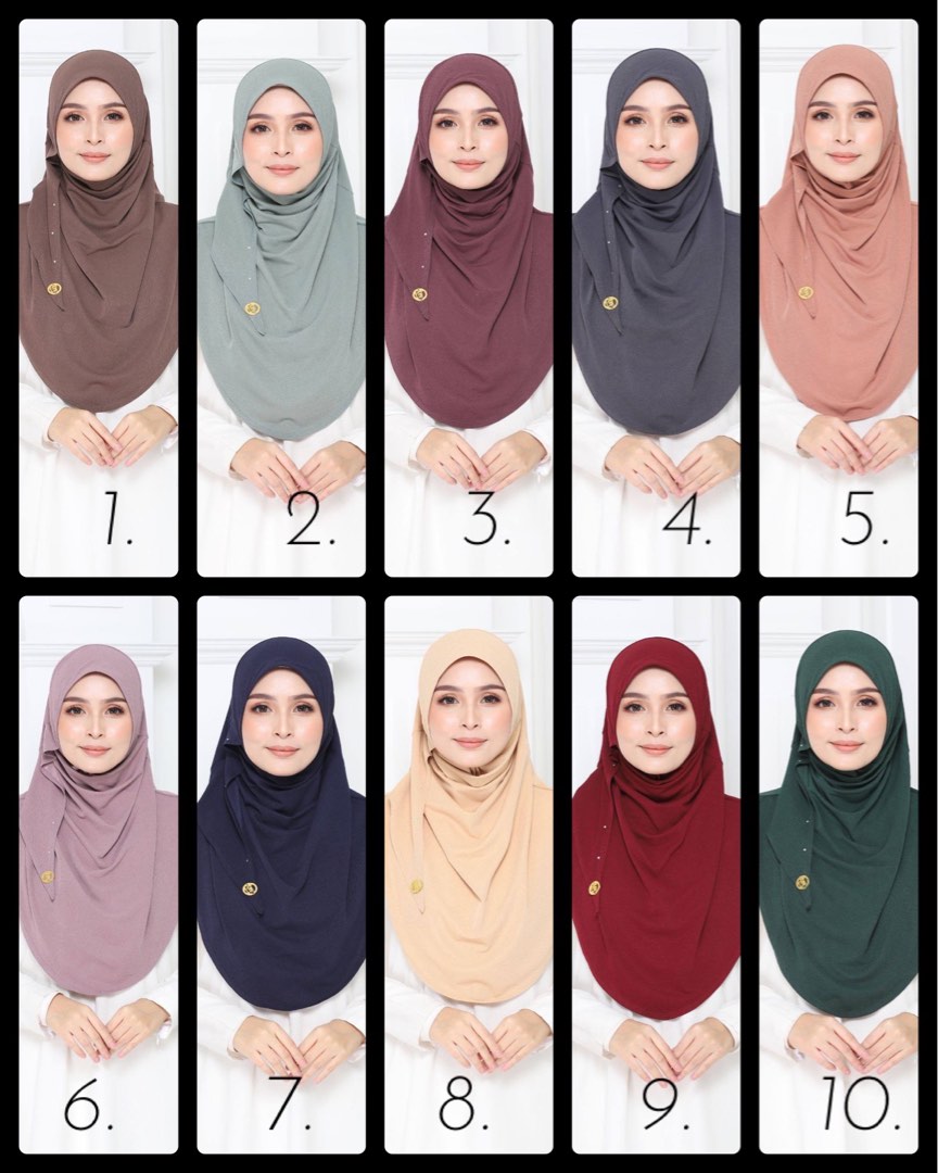 Instant hijab zakira | single loop instant shawl tudung | Mosscrepe ...