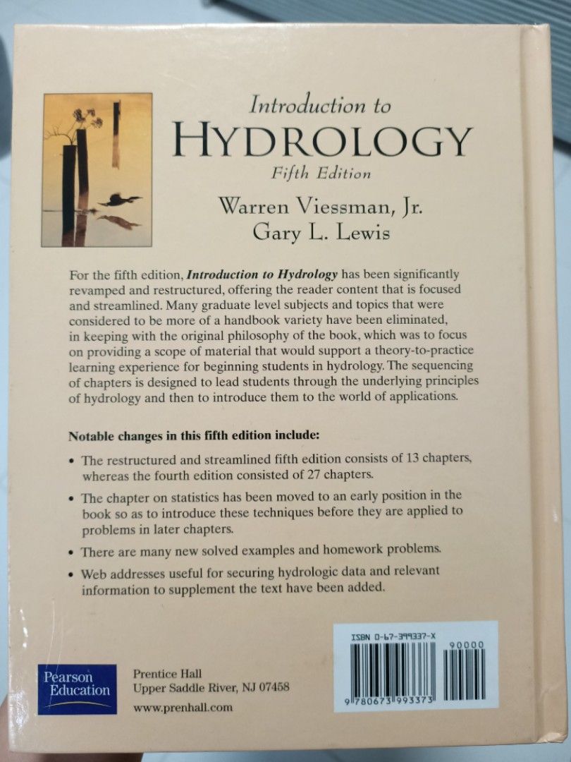 Introduction to Hydrology (5th Edition), Hobbies & Toys, Books & Magazines, Textbooks on Carousell