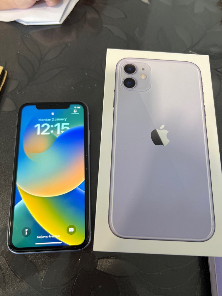 iPhone 11 128GB purple with box and freebies, Mobile Phones & Gadgets ...