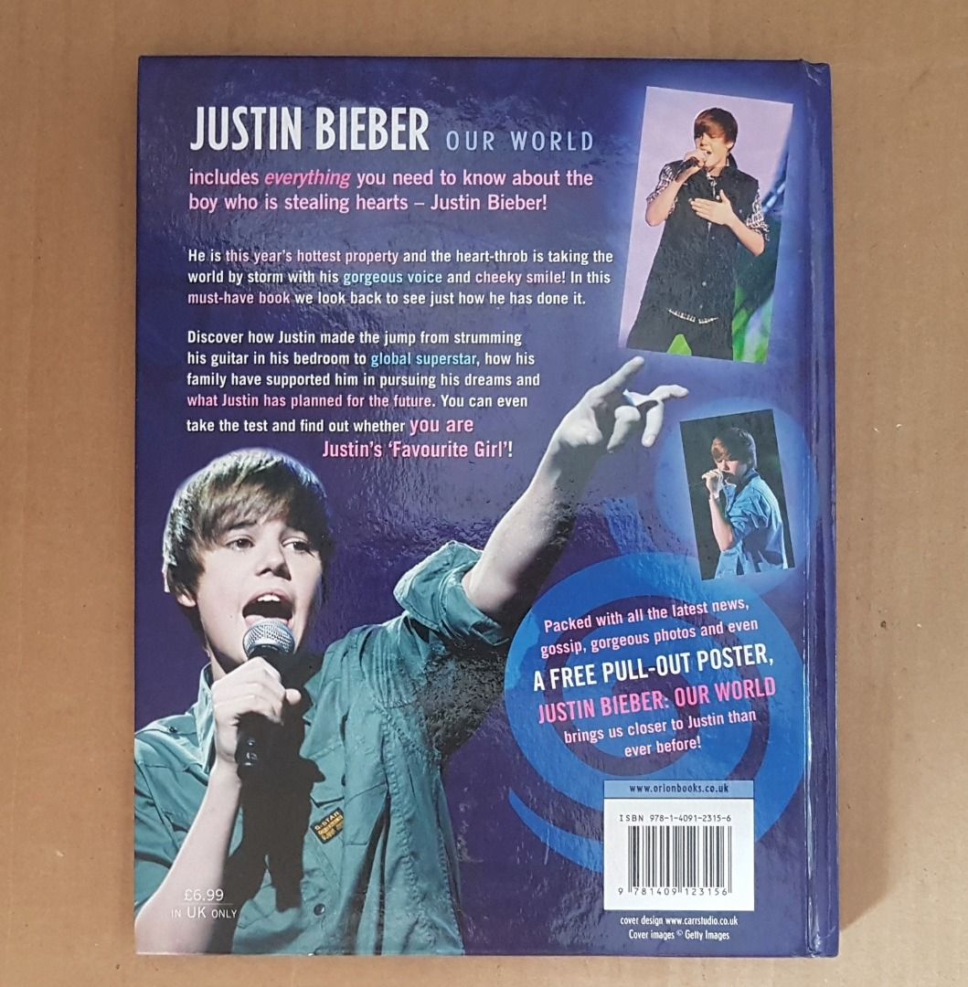 Justin Bieber: Our World by Millie Rowlands, Hardcopy Book, with pull ...