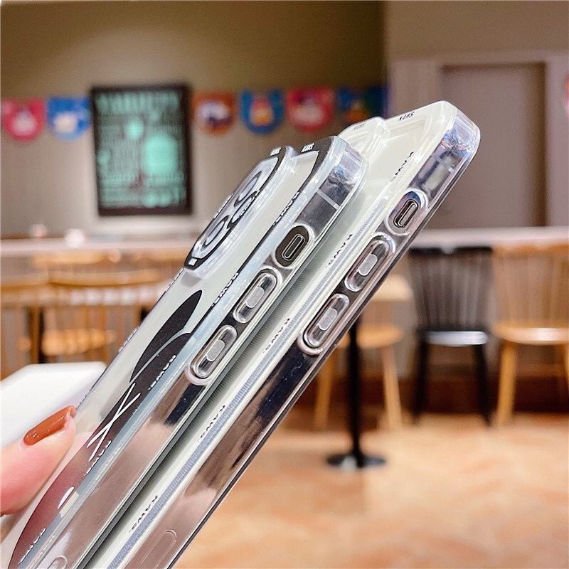 Kaws Bear Border Print Straight Edge Design For iPhone 14 iPhone 14 Pro ...