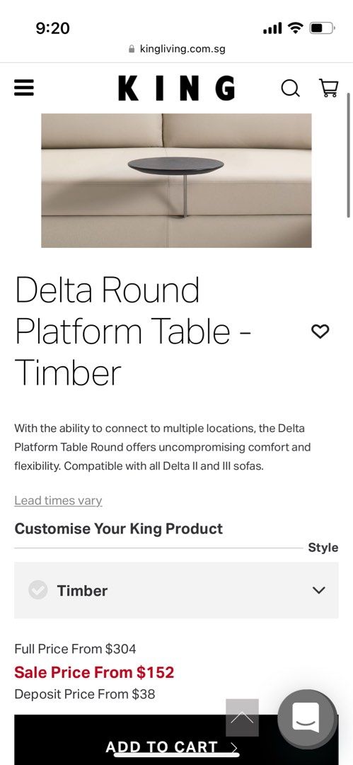 King living Delta Round Platform Table (in Congo - black), Furniture ...