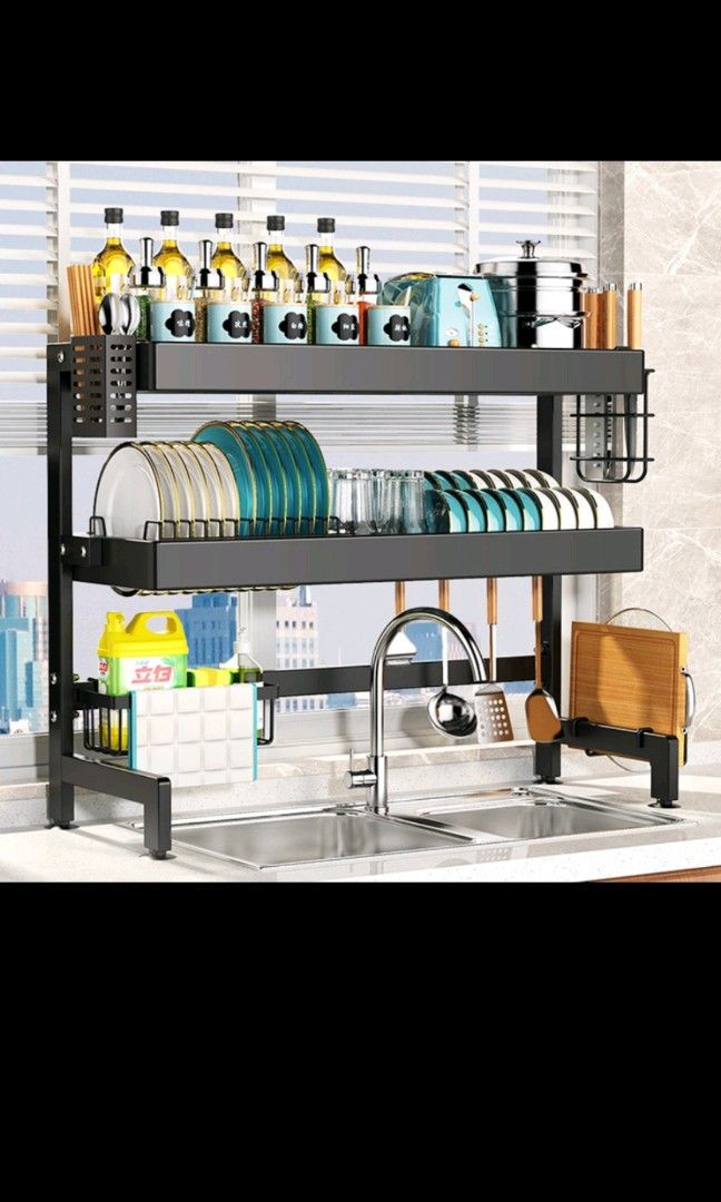 Kitchen sink rack 95cm width 78cm height 2 layer organiser, Furniture ...