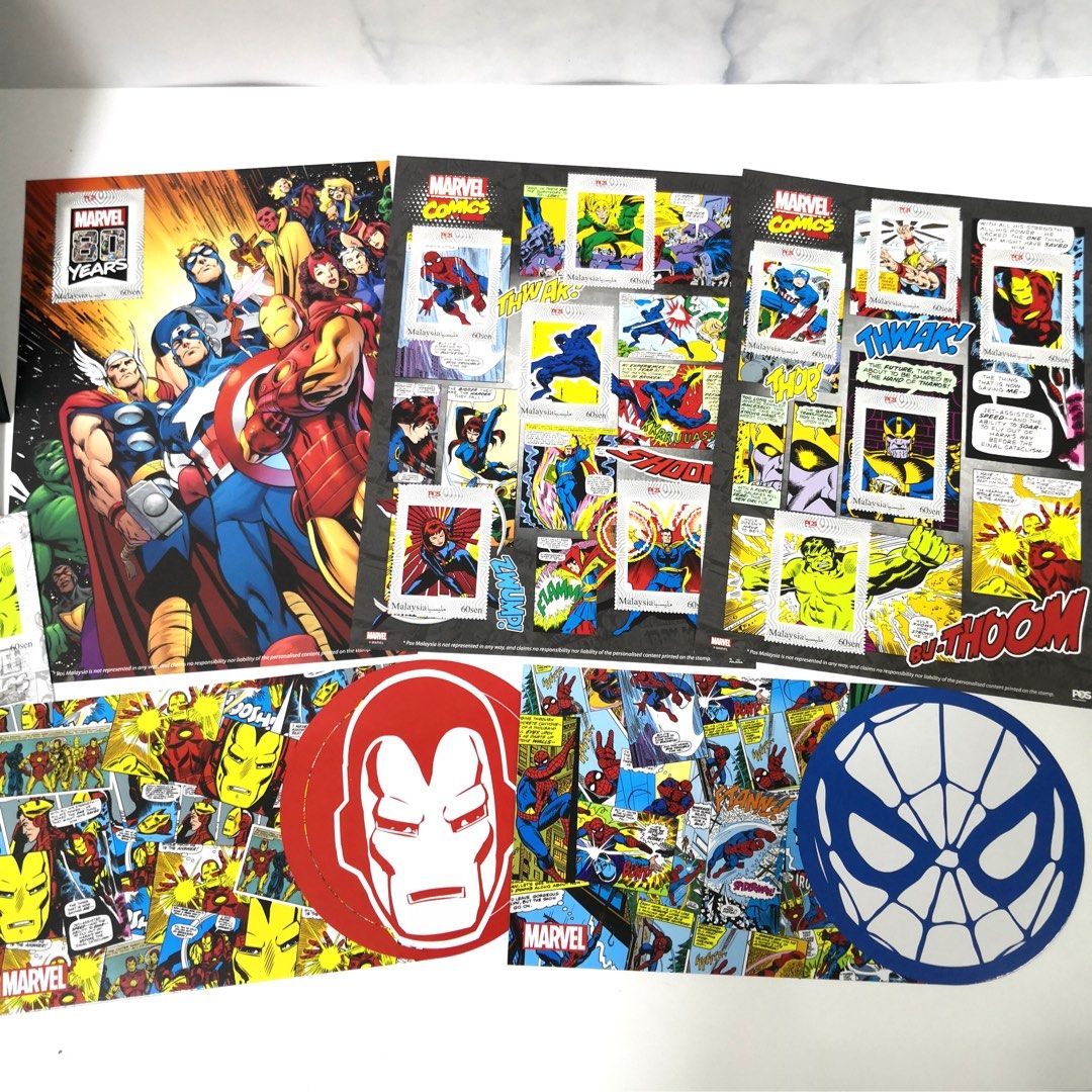 Limited Edition Official Pos Office Marvel 80 years Stamp Folder ...