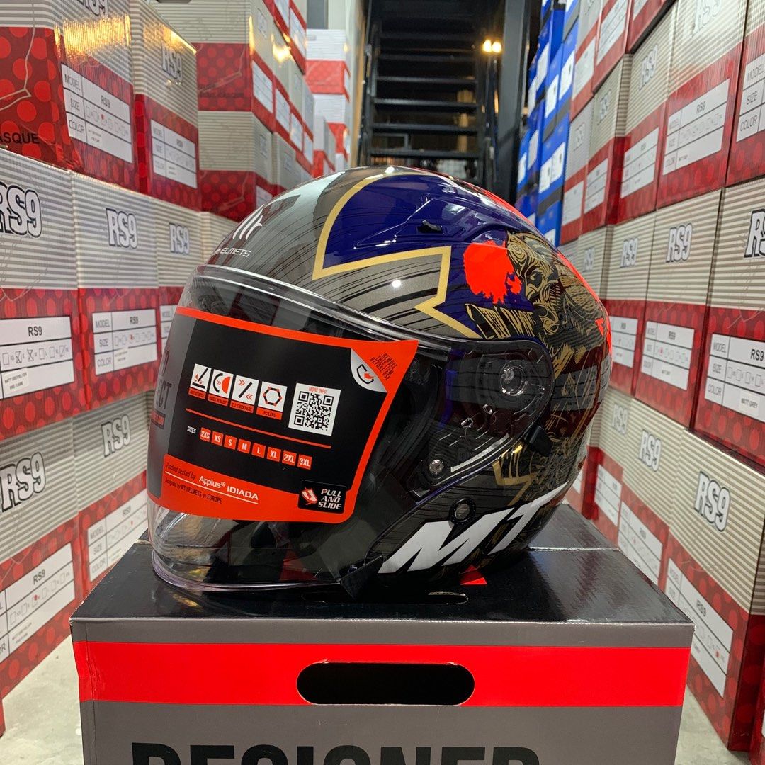 LIMITED EDITION!! PSB APPROVED!! MT Helmet SV Avenue Bushido Blue Grey ...