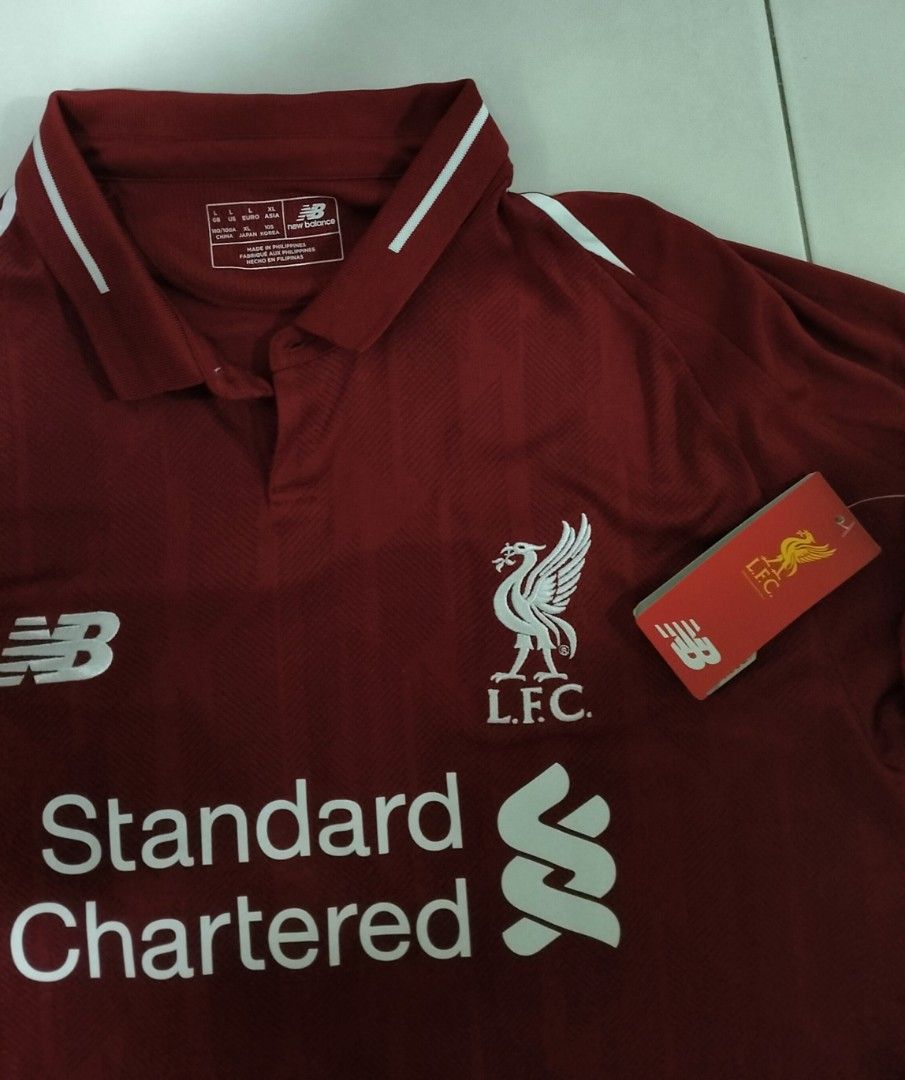 Liverpool Jersey standard chartered, Men's Fashion, Activewear on Carousell