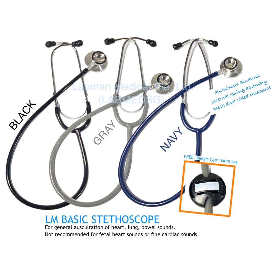 LM BASIC Stethoscope (Dual head- aluminum frame) READY STOCK! LABMEDSG: Labman medical , Health ...